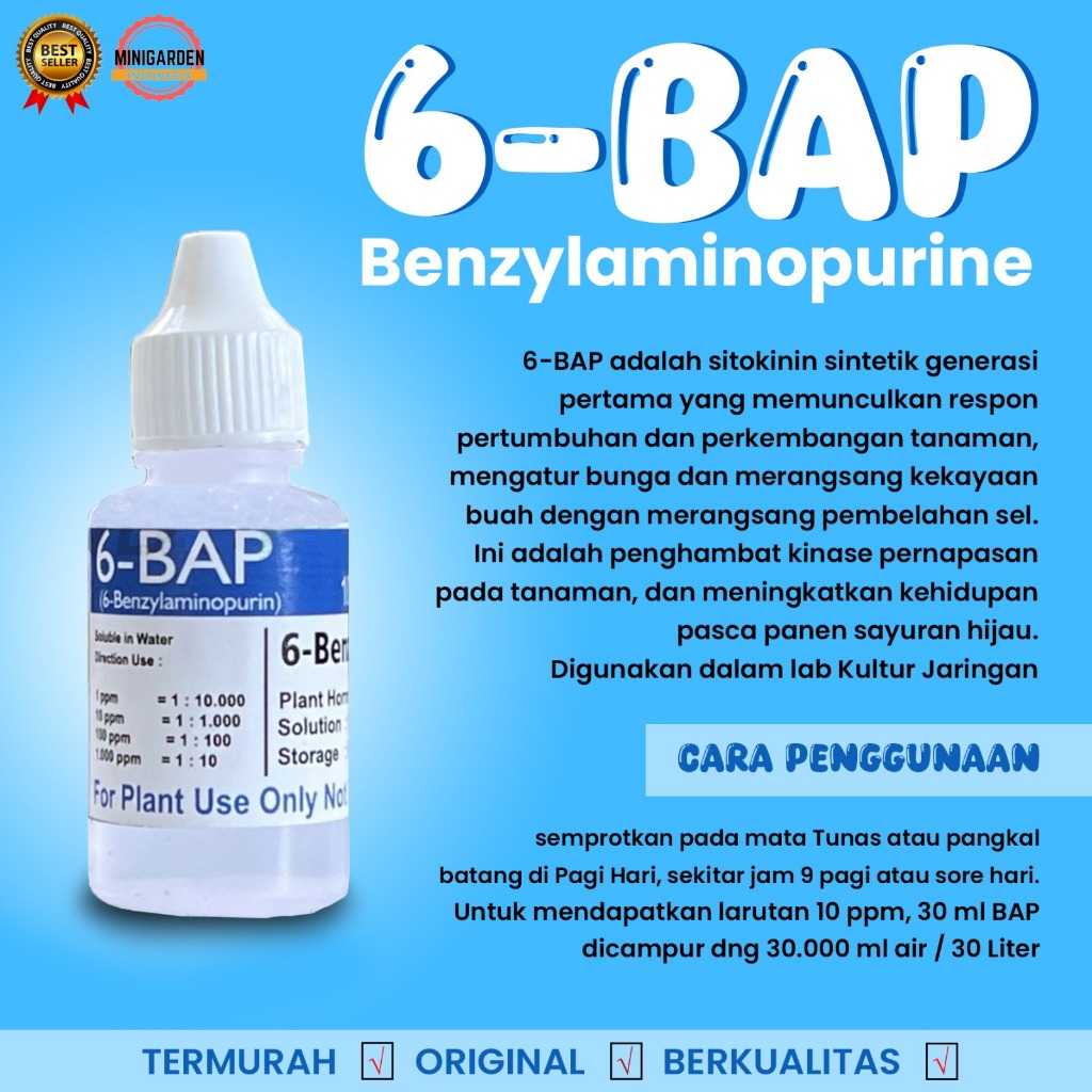Jual HORMON BAP BIRU 6-BAP BENZYL AMINO PURIN 30 ml hormon penumbuh ...