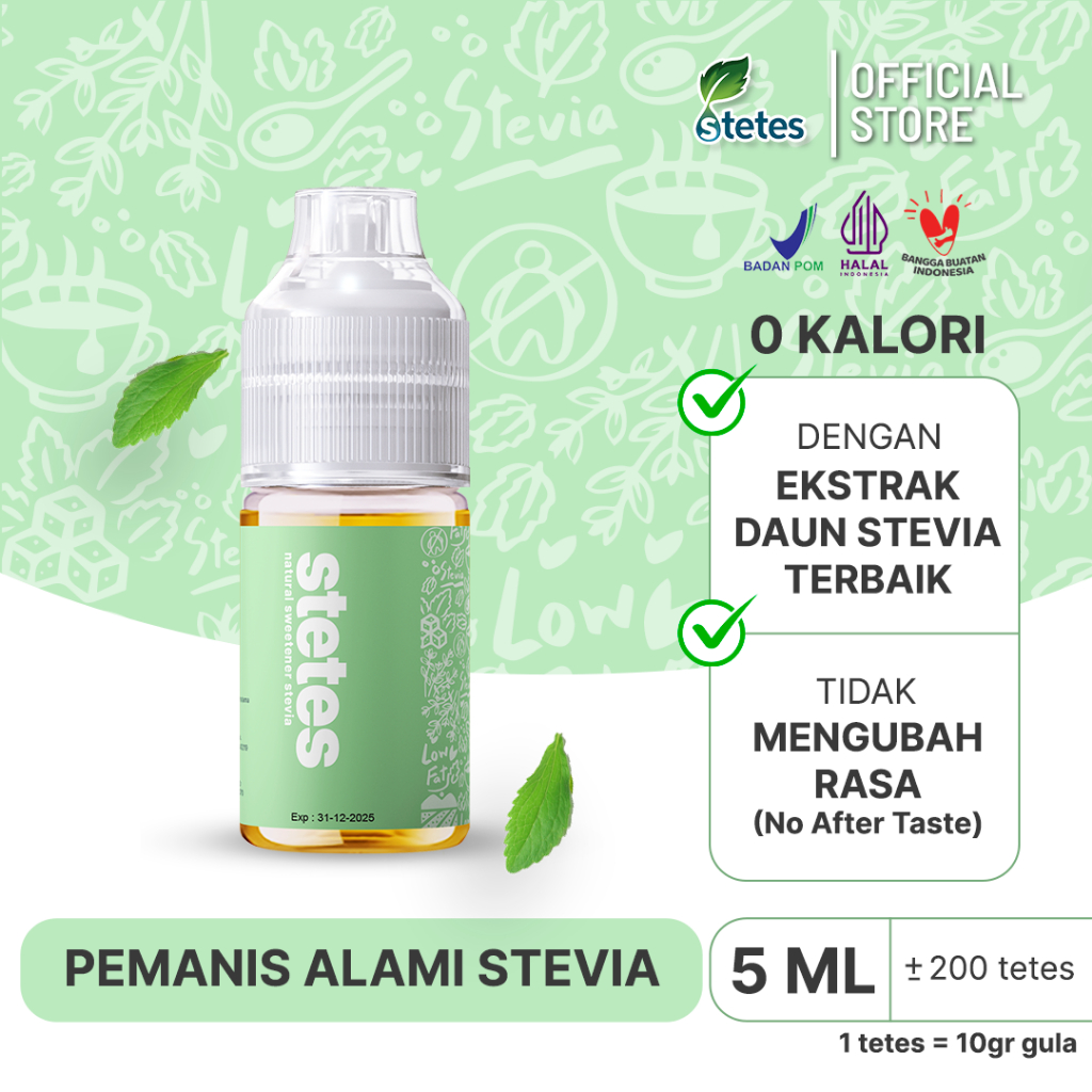 Jual STETES Stevia Pemanis Alami | Stevia Cair | Gula Diabetes | Gula ...