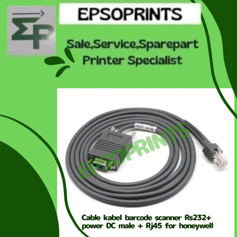 Jual Kabel Cable barcode scanner Rs232+ power DC male + Rj45 for ...