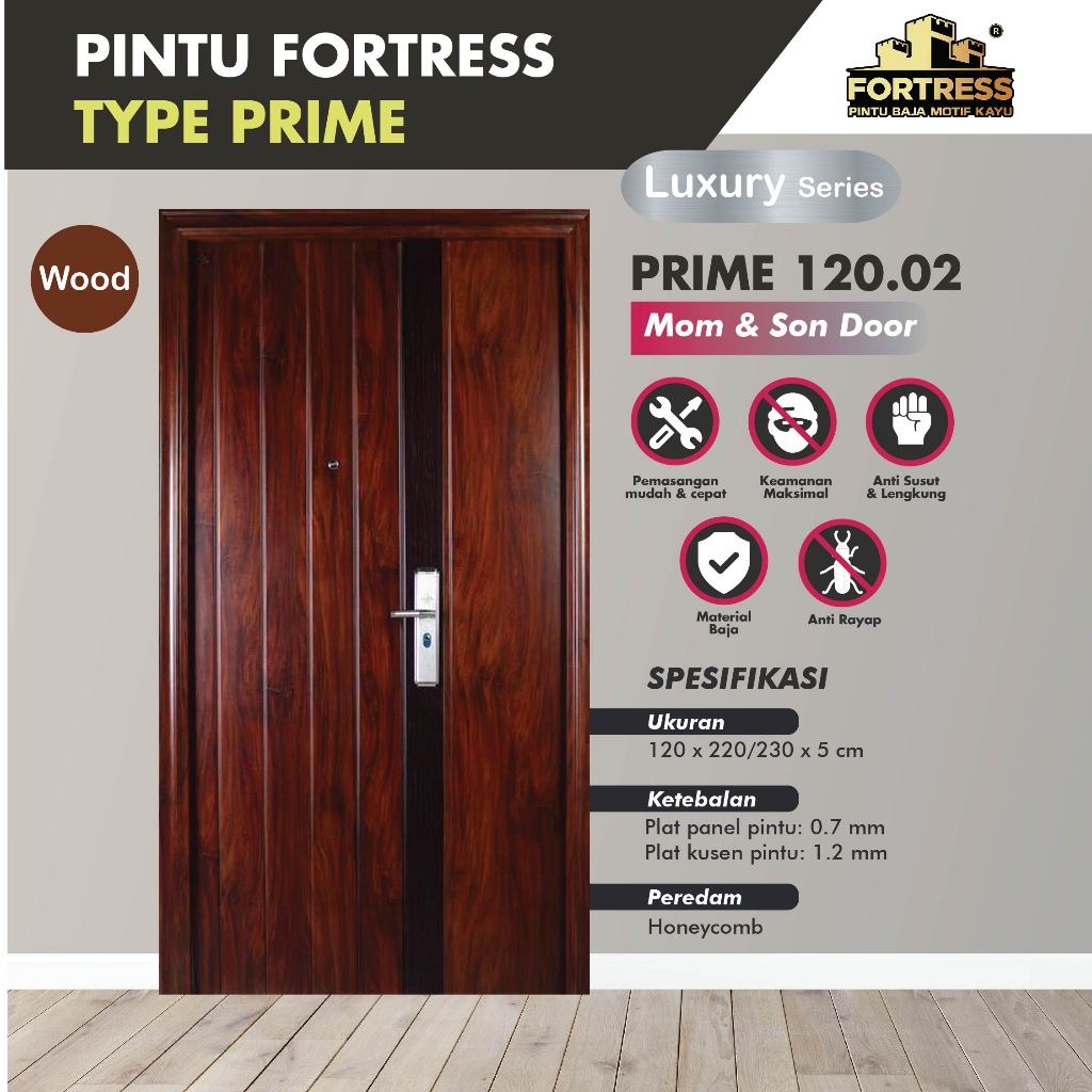 Jual PINTU BAJA FORTRESS PRIME 120.02 / PINTU FORTRESS 120 CM / KAYU ...