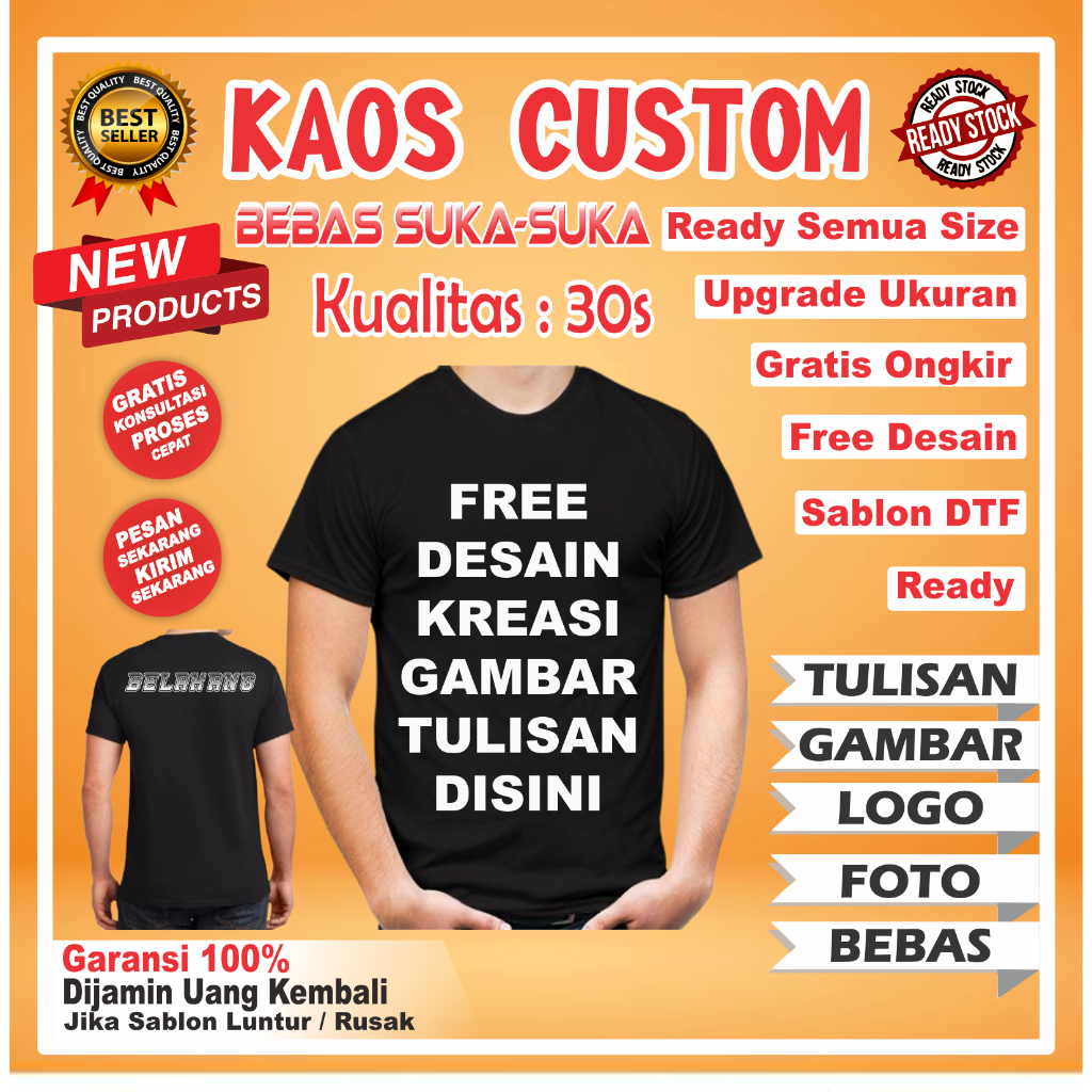 Jual CUSTOM BAJU KAOS T SHISRT TSHRT SABLON CUSTOM CUSTOME COSTUM ...