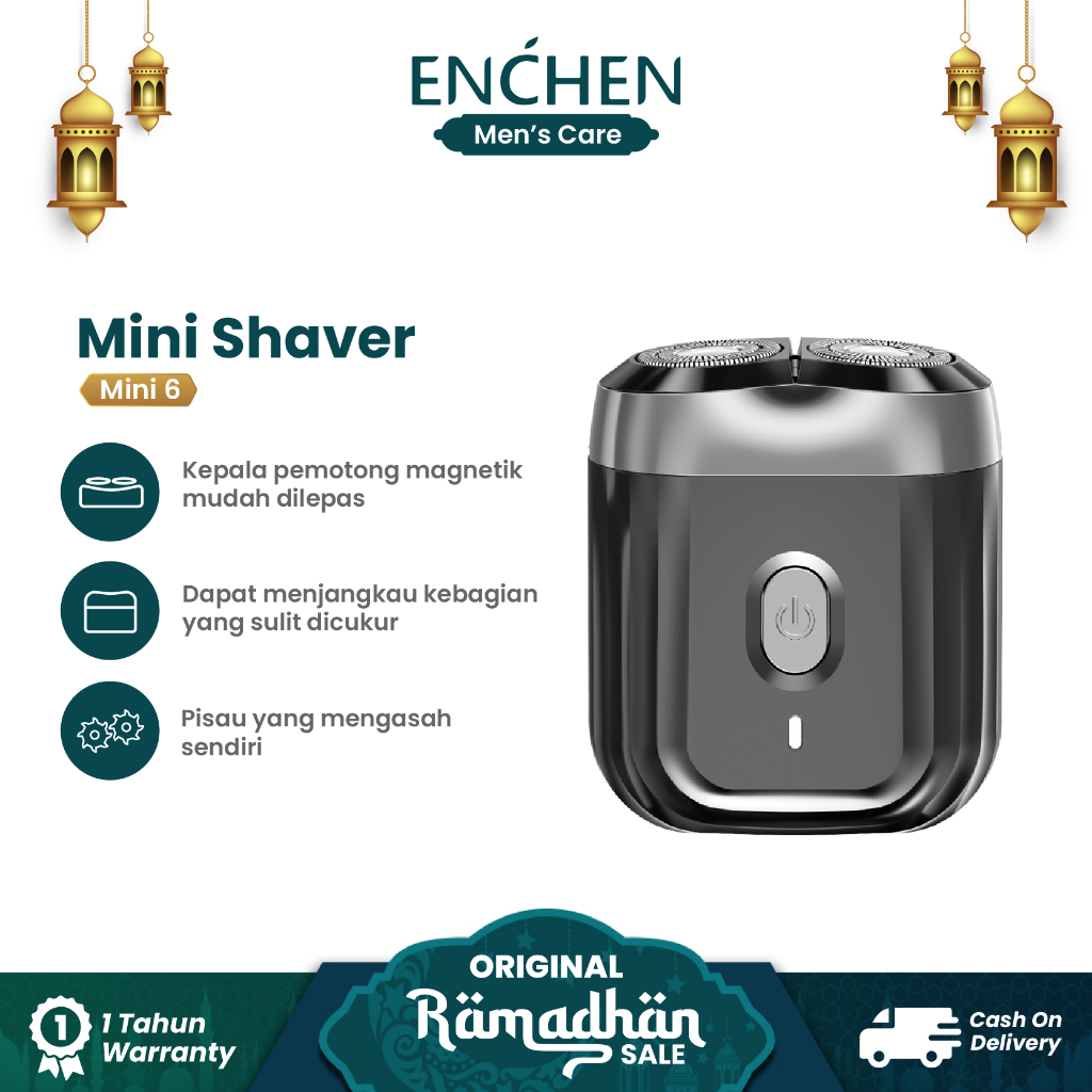 Jual ENCHEN MINI 6 PORTABLE MINI SHAVER ALAT CUKUR JENGGOT ELEKTRIK ...