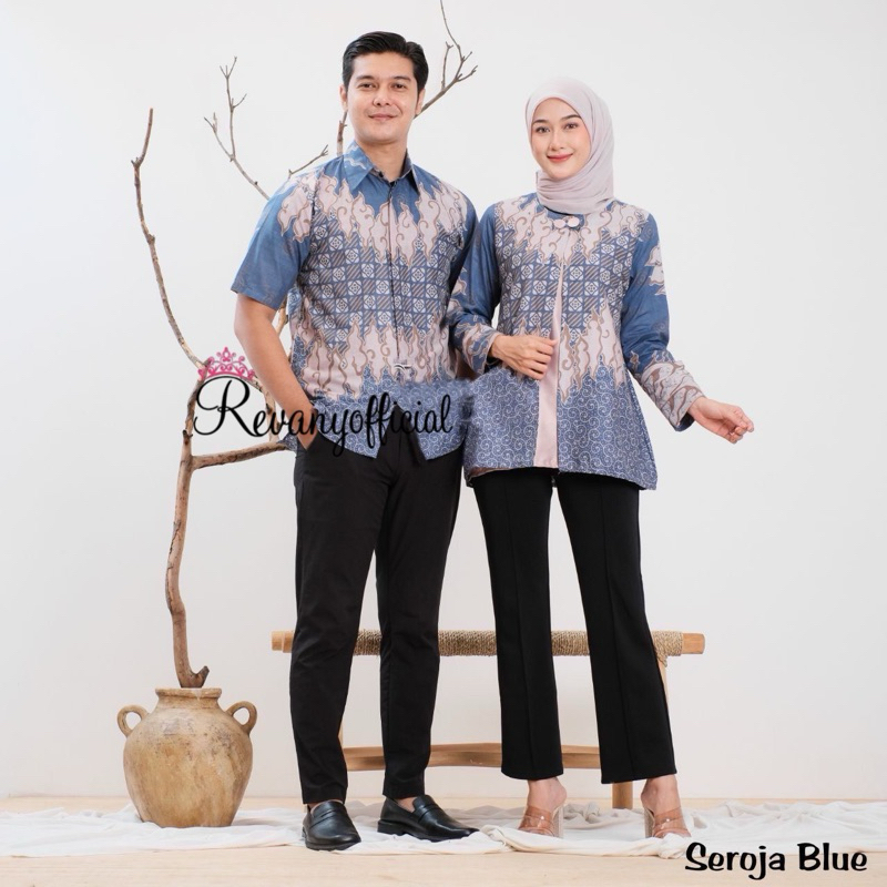 Jual Revany ID - Seroja Series Batik Kerja Wanita Couple | Shopee Indonesia