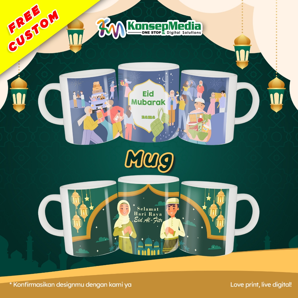 Jual Mug Idul Fitri Edition || Mug Keramik || Mug Custom || Cangkir ...