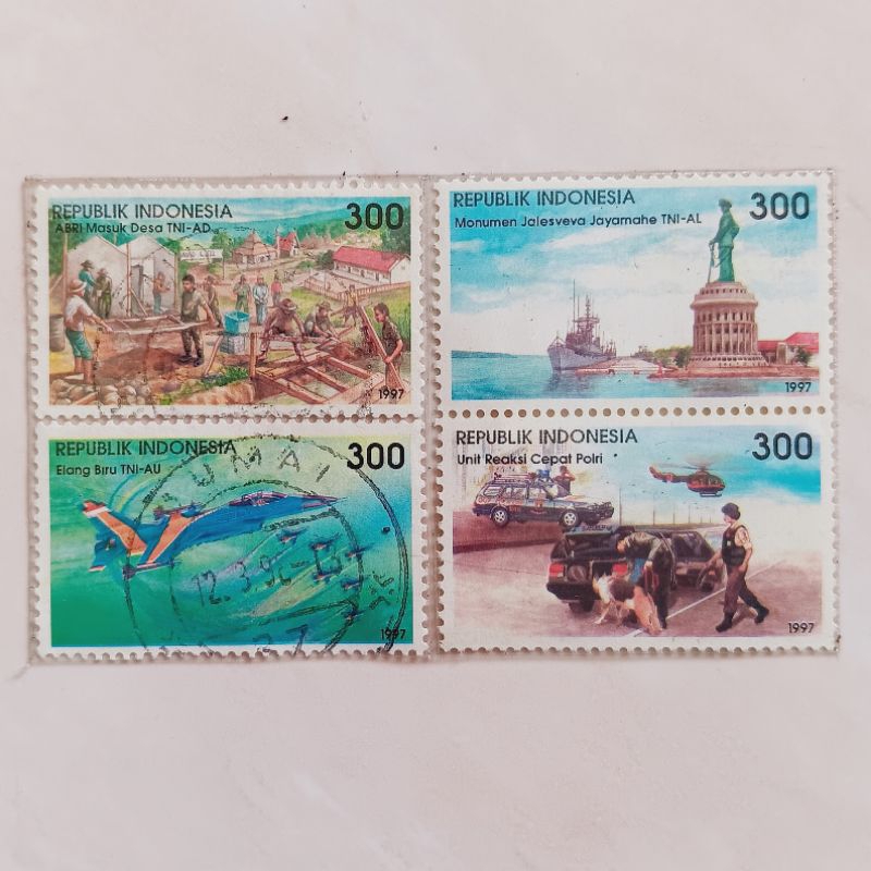 Jual (AB) Perangko Indonesia 1997 Hari ABRI Set Lengkap 4 pcs Mint ...