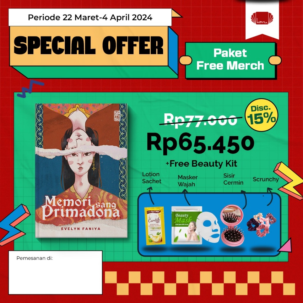 Jual NOVEL MEMORI SANG PRIMADONA + BONUS - Evelyn Faniya - Haru | Shopee Indonesia