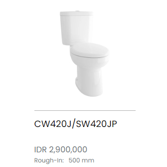 Jual TOTO CLOSET KLOSET DUDUK PUTIH Close Coupled Toilet CW420J/SW420JP ...