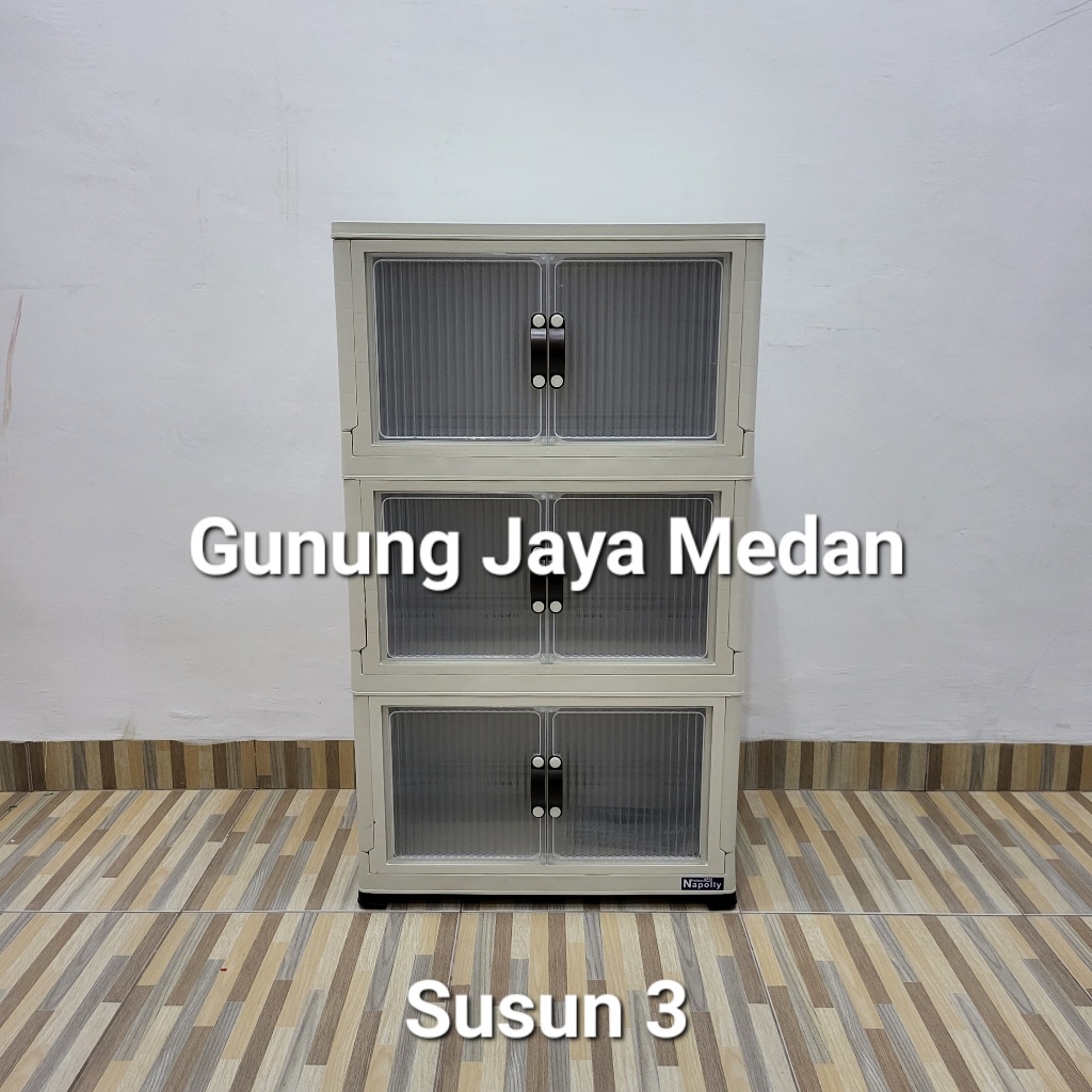 Jual Lemari Plastik Transparan Polibox Napolly Stackable Mudah Bongkar ...