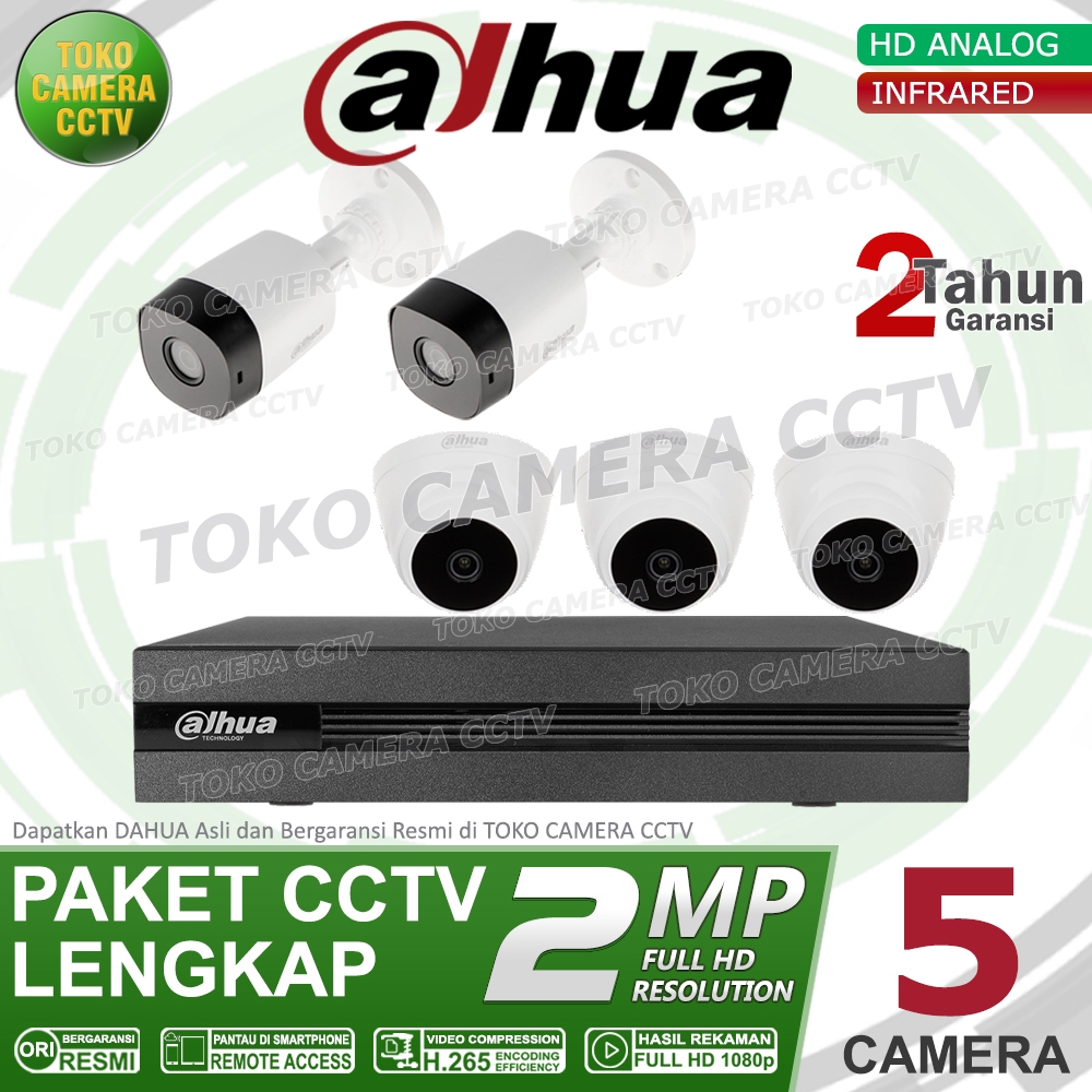 Jual PAKET CCTV DAHUA 2MP 8 CHANNEL 5CAMERA | Shopee Indonesia