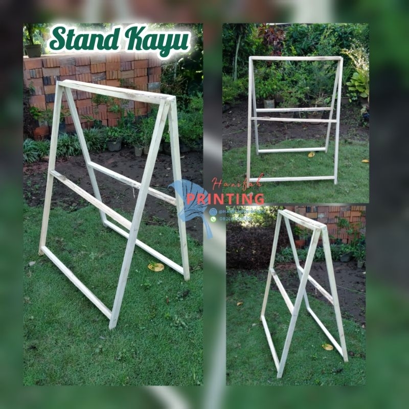 Jual Stand Kayu l Standing kayu l Rangka Banner | Shopee Indonesia