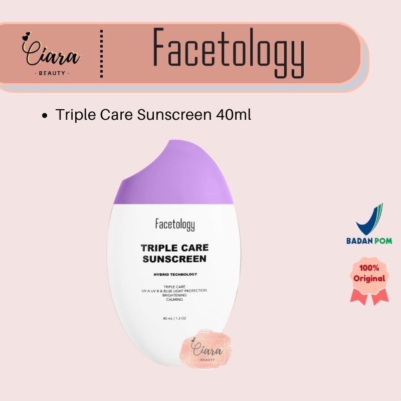 Jual FACETOLOGY Triple Care Sunscreen 40 ml | Shopee Indonesia