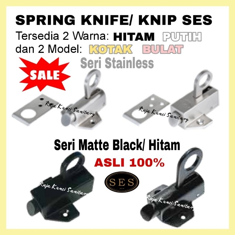 Jual Spring Knip SES/ Spring Knife SES/ Model Bulat/ Kotak/ Warna Hitam ...