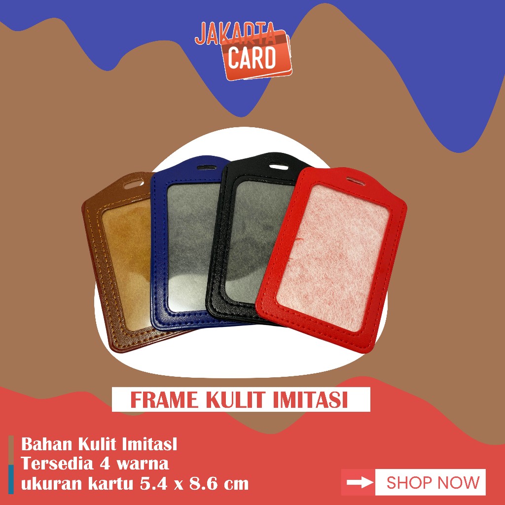 Jual FRAME Casing Tempat ID Card Holder KULIT Imitasi Portrait | Shopee ...