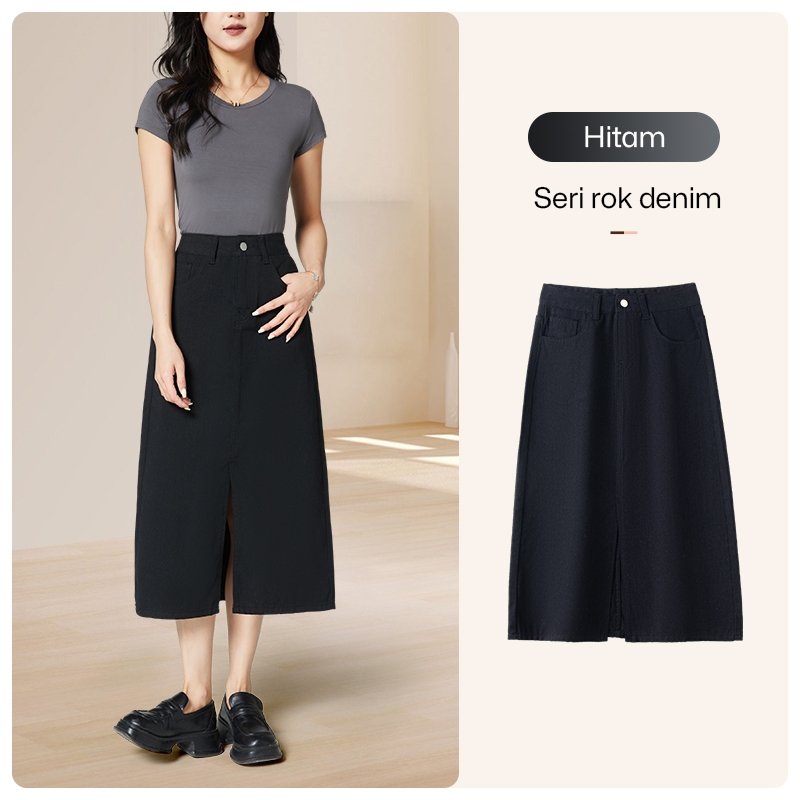 Jual Rok Denim Korea Baru Rok Rok Panjang Korea Rok Terpisah | Shopee ...