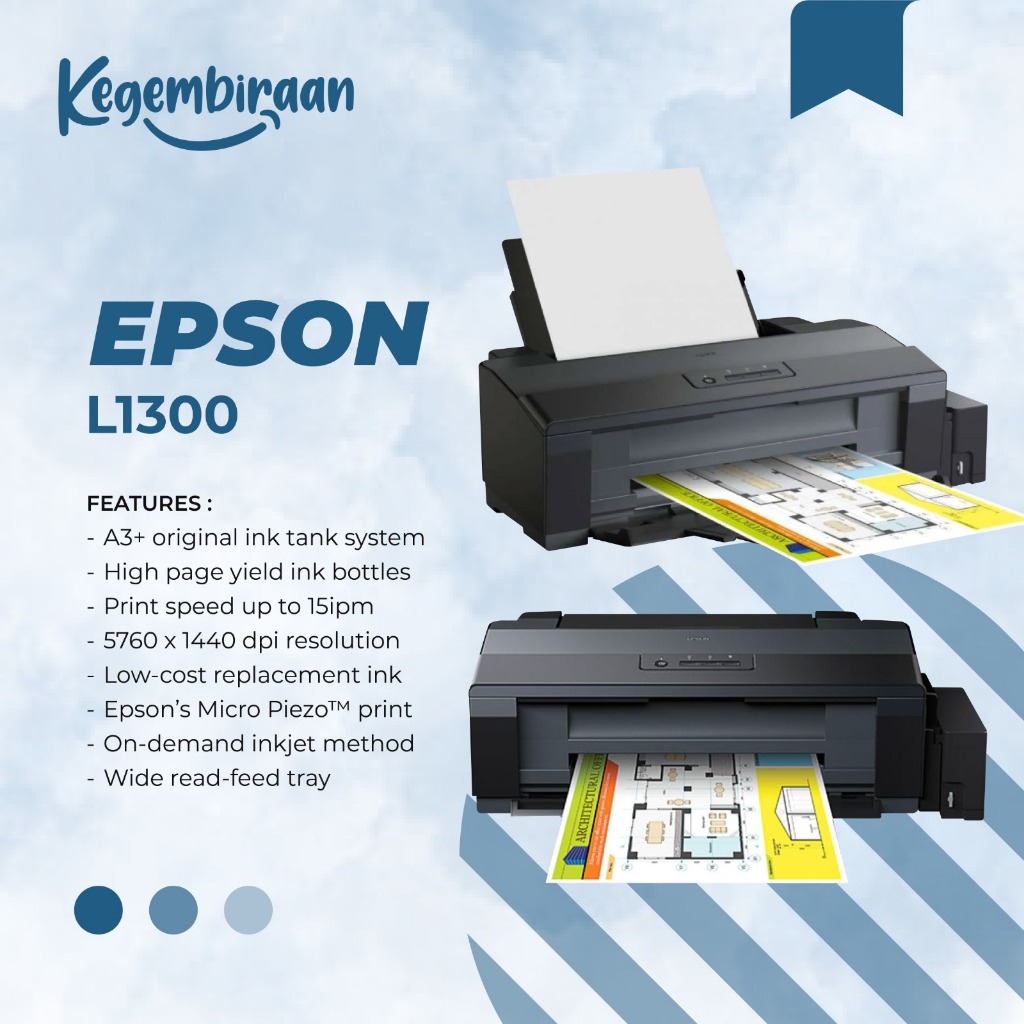 Jual Printer Epson L1300 Printer A3 Epson Print A3+ L1300 GARANSI RESMI ...