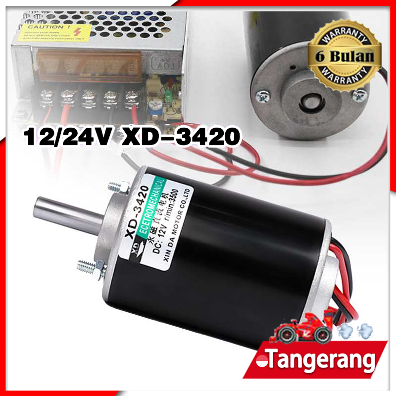 Jual Dinamo Motor DC 12v/24v XD-3420 30W Regular High Speed Motor ...