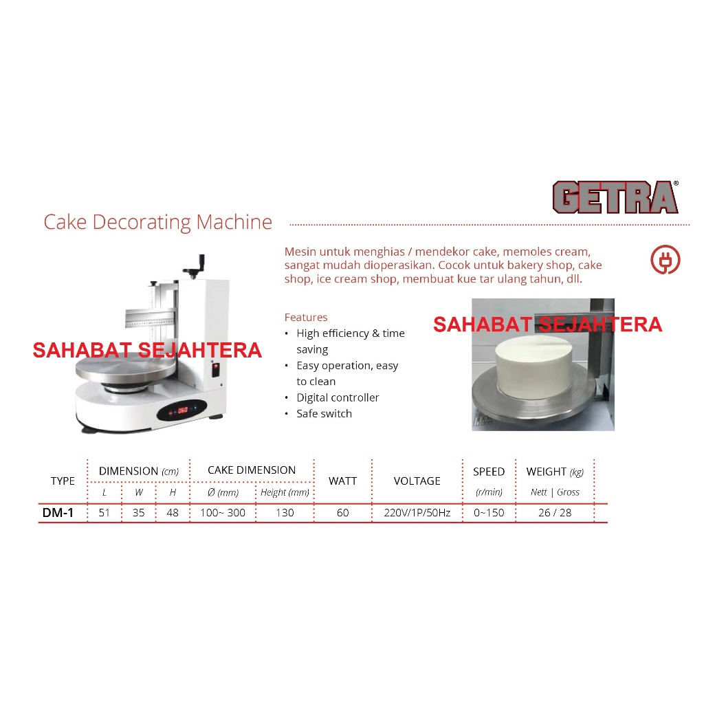 Jual GETRA Cake Decorating Machine DM-1 Mesin Penghias Kue | Shopee ...