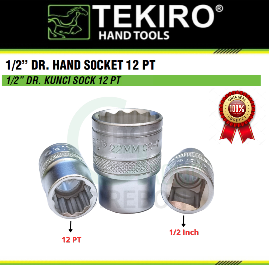 Jual Tekiro Mata Sock 1/2" 12 PT 8 - 24 mm 4Kunci Sok Hand Socket 1/2 ...