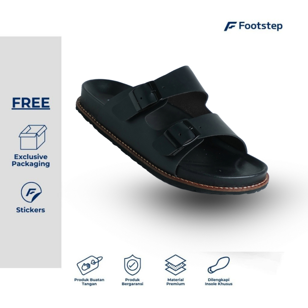 Jual Footstep Footwear Sandal Pria Jepit Octa Lux Black Original Sandal ...