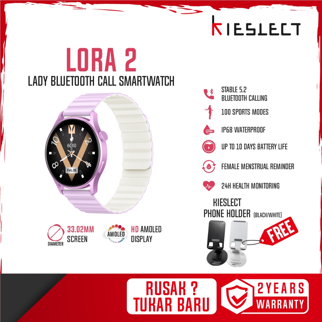 Jual Kieslect Lora 2 Bluetooth Calling Smartwatch Amoled 1.3" Jam ...