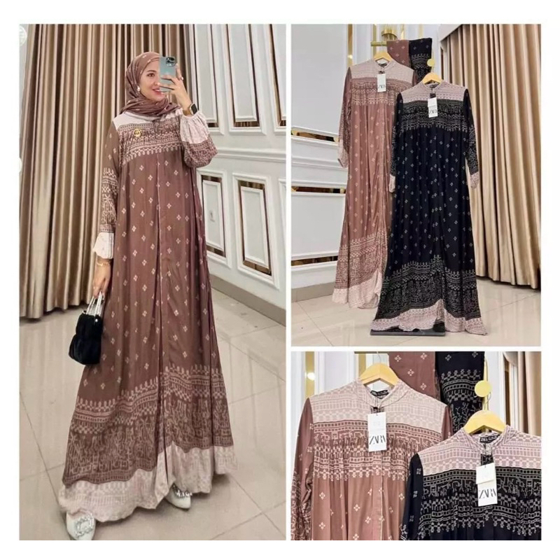Jual [COD] ZARA SET HIJAB DRESS SILANG classical | Shopee Indonesia