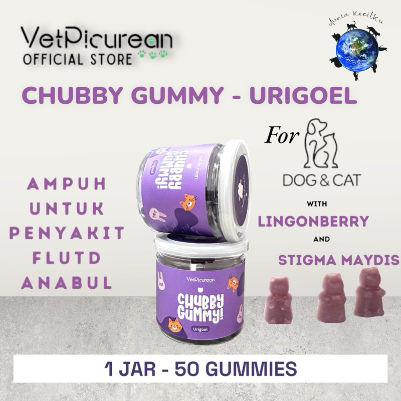 Jual Vetpicurean Chubby Gummy URIGOEL - Suplemen FLUTD / FUS / Gangguan ...
