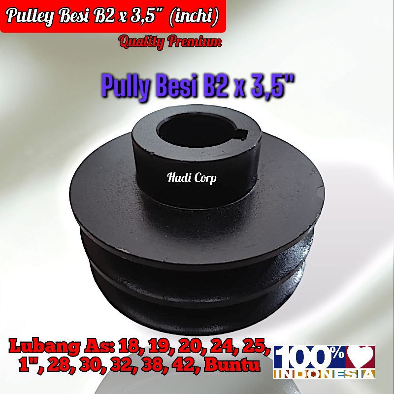 Jual pulley besi cor jalur B2 x 3,5" / pully besi cor B2 x 3,5 inchi ...