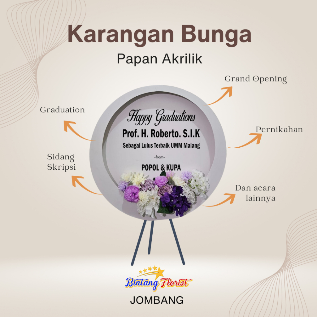 Jual Karangan Bunga Papan Akrilik Acrylic FlowerBox Bulat Lingkaran ...