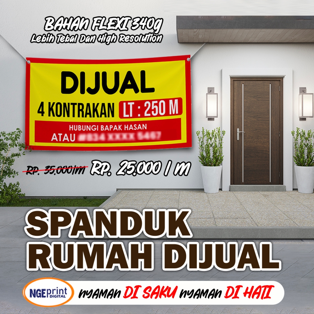 Jual Spanduk Rumah Dijual / Rumah Disewakan / Rumah Dikontrakan Murah ...