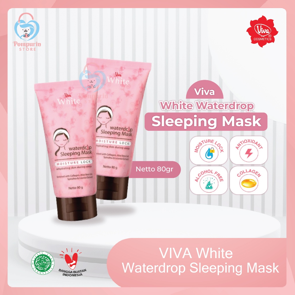 Jual VIVA White Waterdrop Sleeping Mask Netto 80gr (White Cream ...