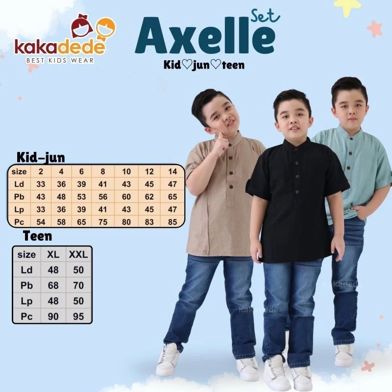 Jual Set koko kemeja jeans pant Axelle by kakadede | Shopee Indonesia