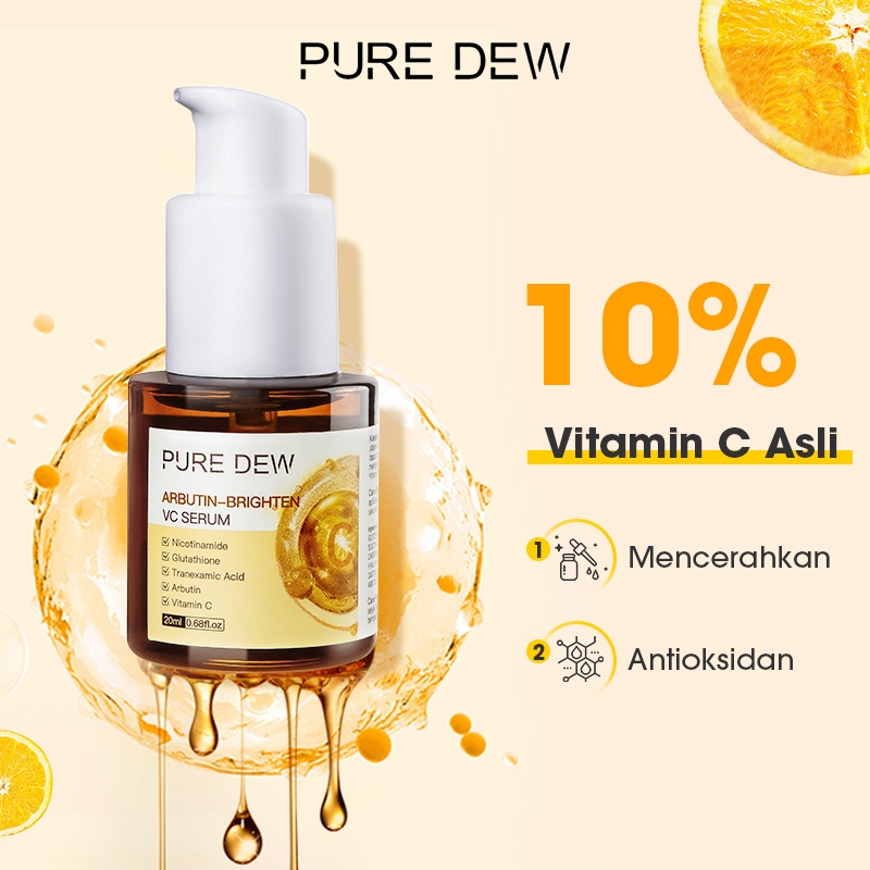 Jual PURE DEW - Serum Vitamin C Brightening Glow Serum dengan Arbutin mencerahkan wajah 20ml ...