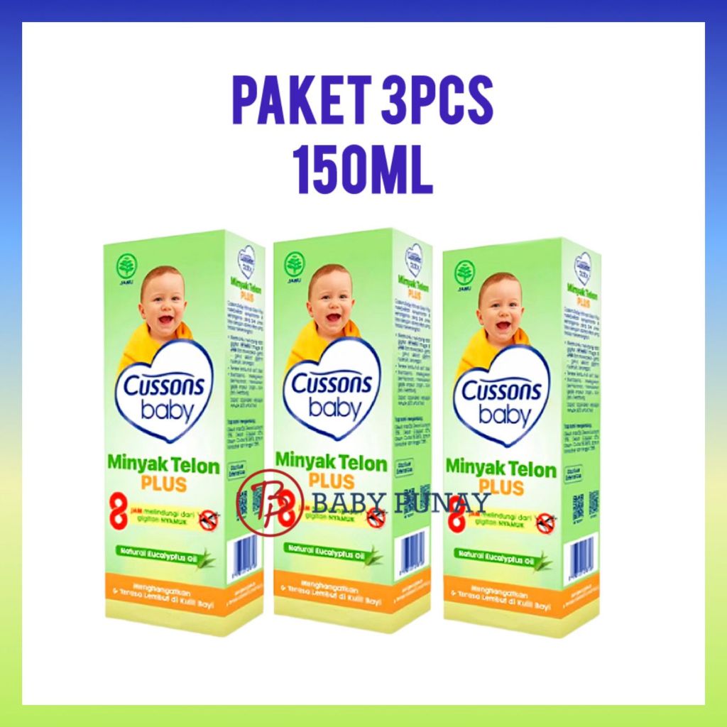 Jual [3 PCS] Cussons Baby Telon Oil Plus Minyak Telon Cussons 150ml ...