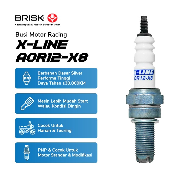 Jual Busi Motor BRISK X-Line AOR12-X8 | Shopee Indonesia