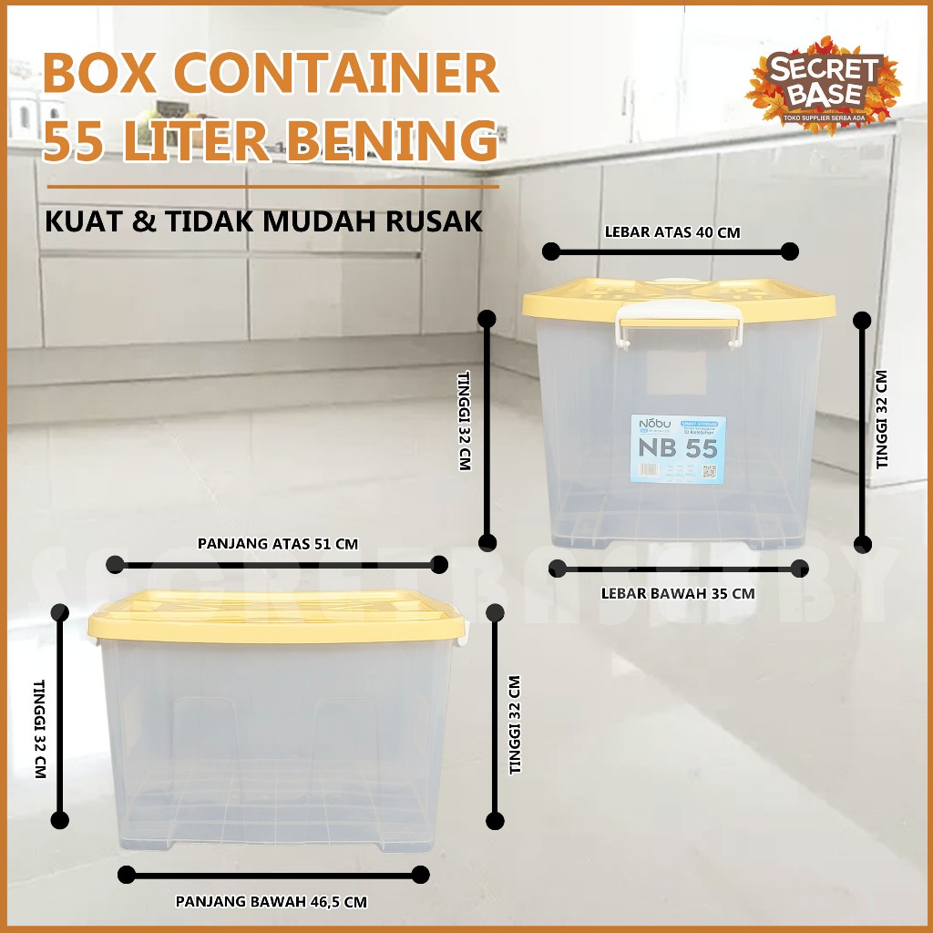 Jual BOX CONTAINER 55 LITER + RODA - Kontainer Box Plastik / Kotak ...
