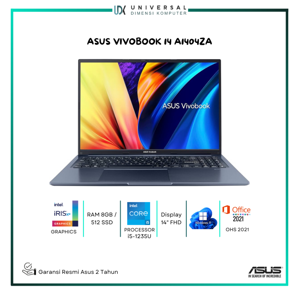 Jual ASUS VIVOBOOK 14 A1404ZA i5-1235U 8GB SSD 512GB 14 INCH FHD IPS ...