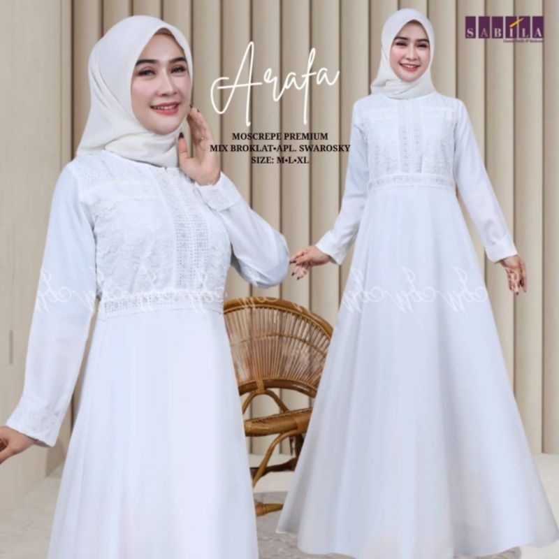 Jual Rabbani gamis putih polos fashion solo recommended high quality ...