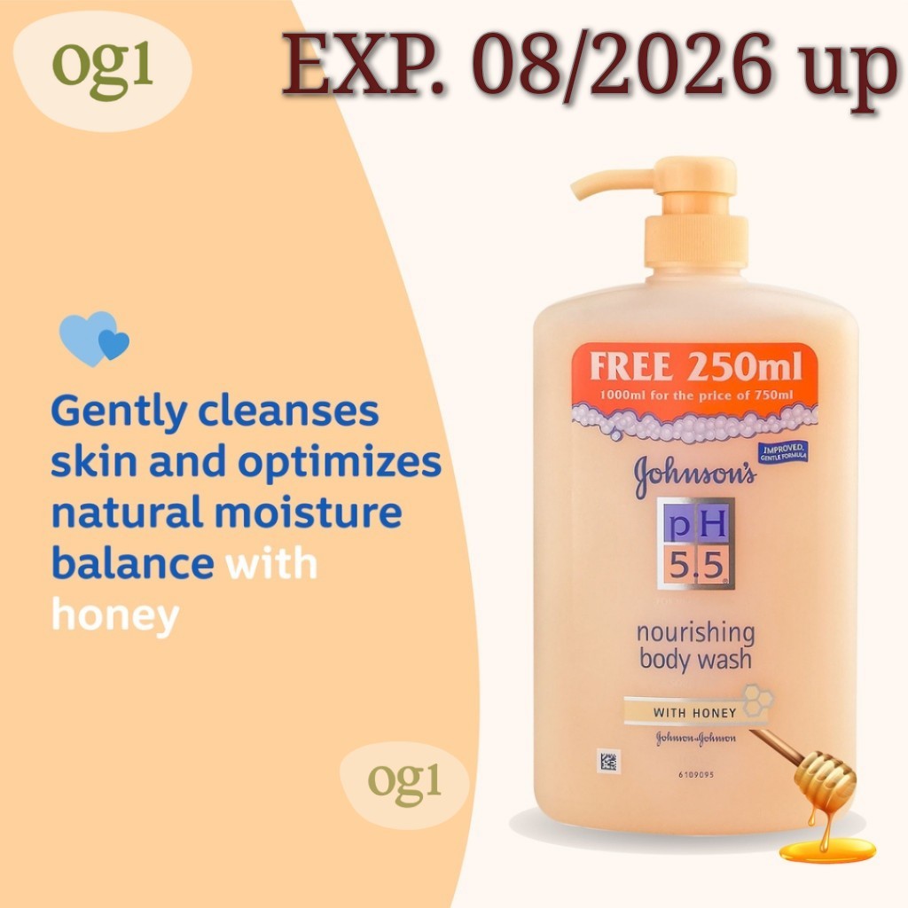 Jual Johnson's pH 5.5 Soap Free Nourishing Body Wash with HONEY (1000ml ...