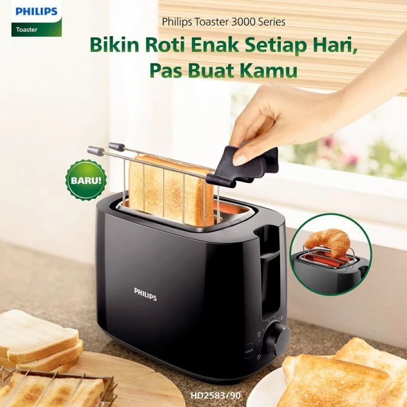 Jual PHILIPS Toaster Pemanggang Roti With Sandwich Rack 3000 Series HD ...