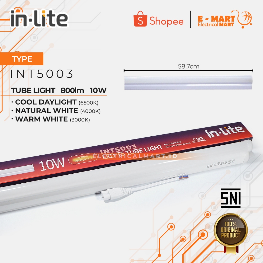Jual INLITE Lampu LED T5 Batten In-Lite 5W 10W 14W 20W INT5003 TL5 Etalase | Shopee Indonesia