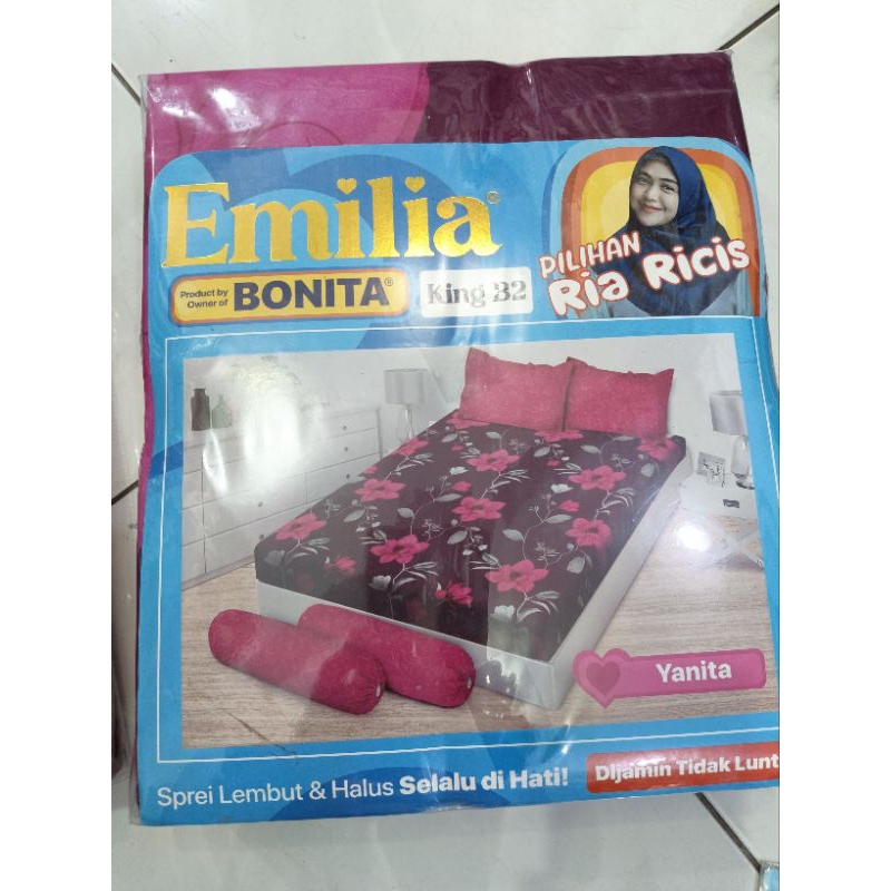 Jual seprei Bonita emelia king size 180x200cm seprei motif terbaru ...