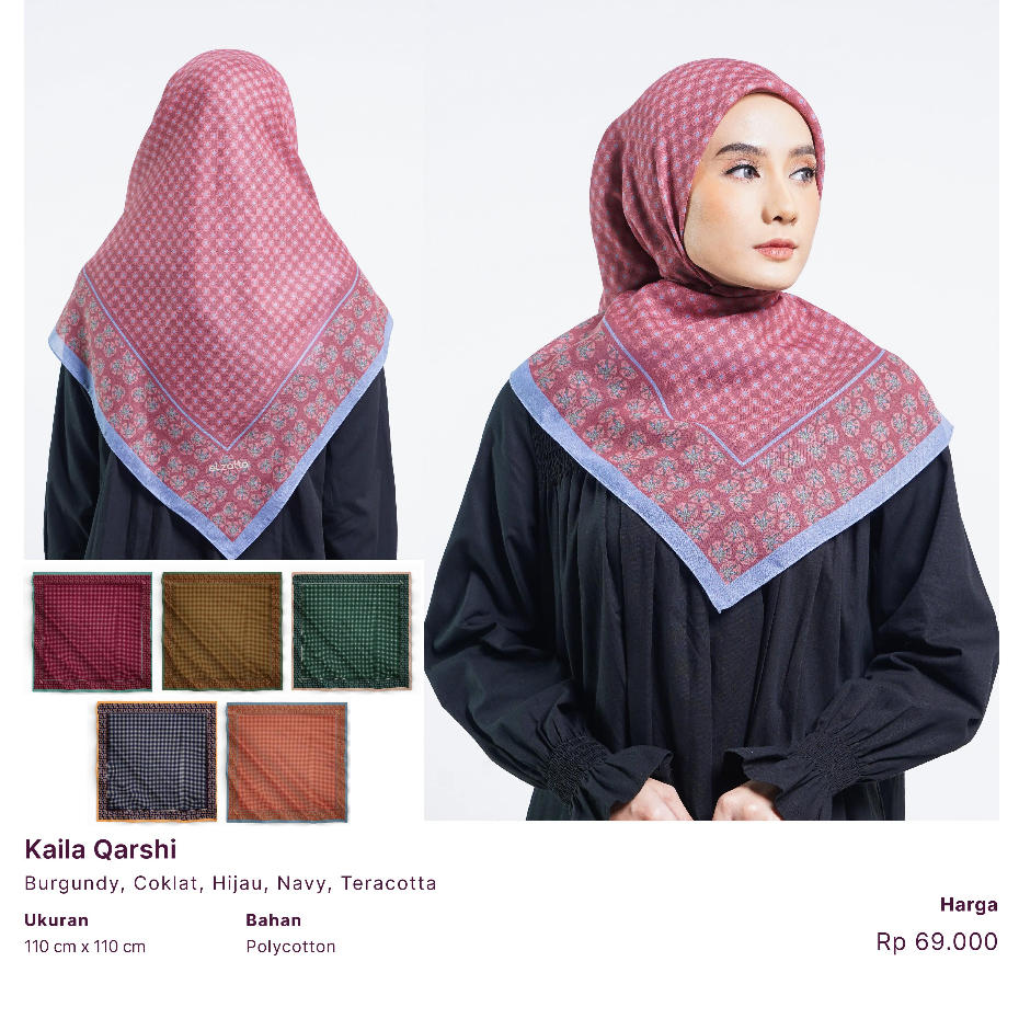 Jual ELZATTA HIJAB KERUDUNG SEGIEMAPT MOTIF TERBARU KAILA QARSHI | Shopee Indonesia
