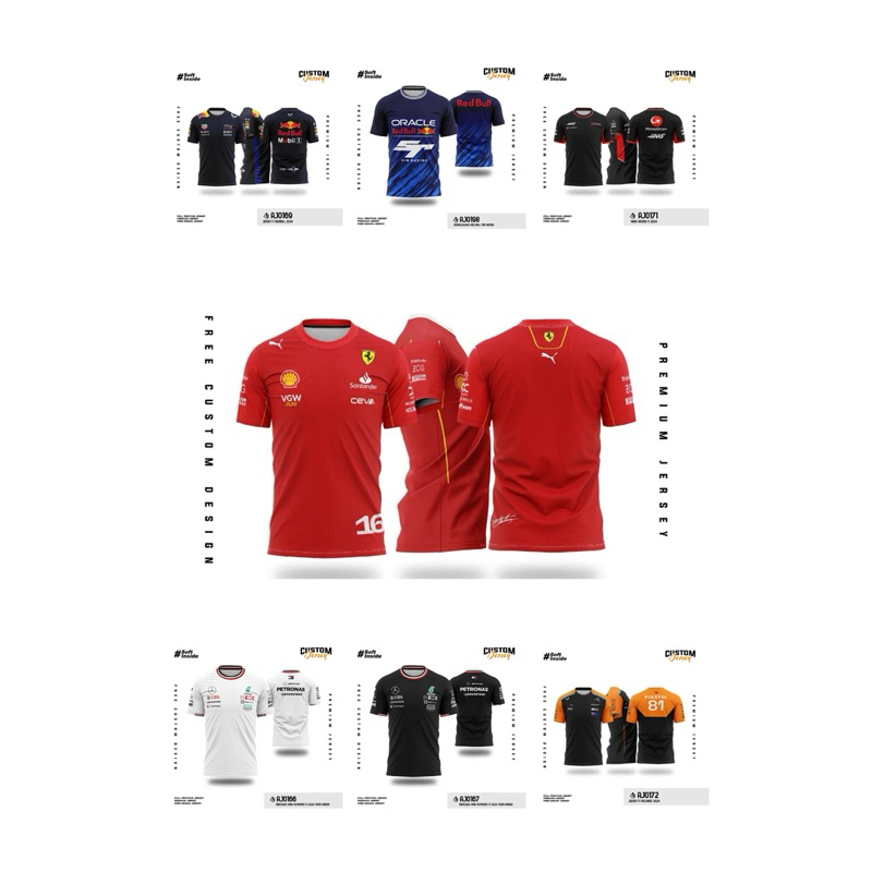 Jual Kaos Jersey F1 Formula One Baju Printing Team Redbull Petronas ...