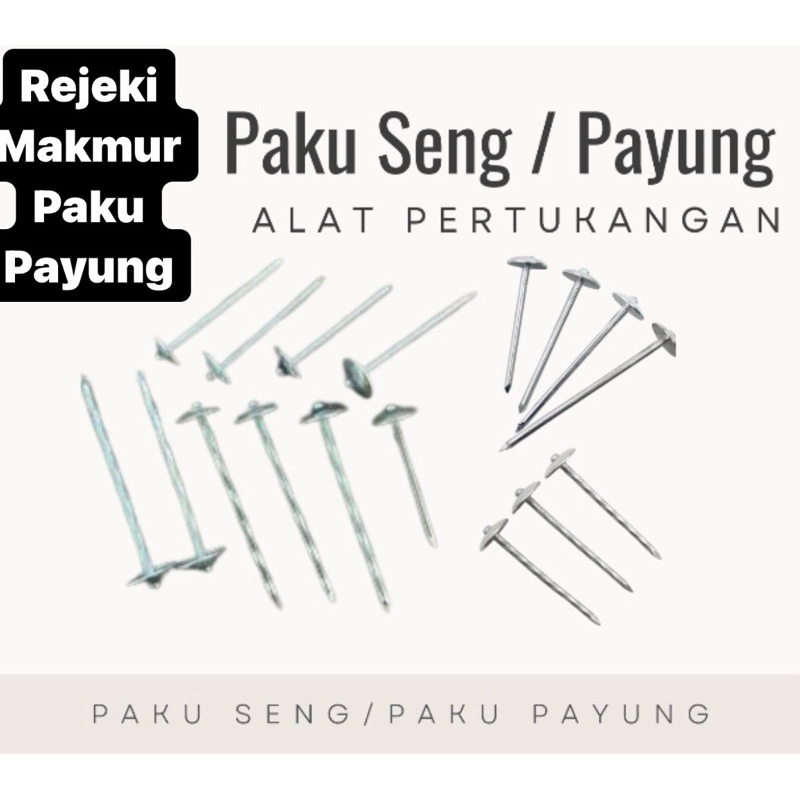 Jual Paku payung Paku asbes Paku seng segala ukuran kemasan 1 Kg berat ...