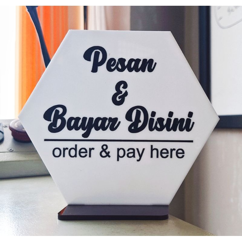 Jual Signboard akrilik tanda meja pesan dan bayar disini | Shopee Indonesia