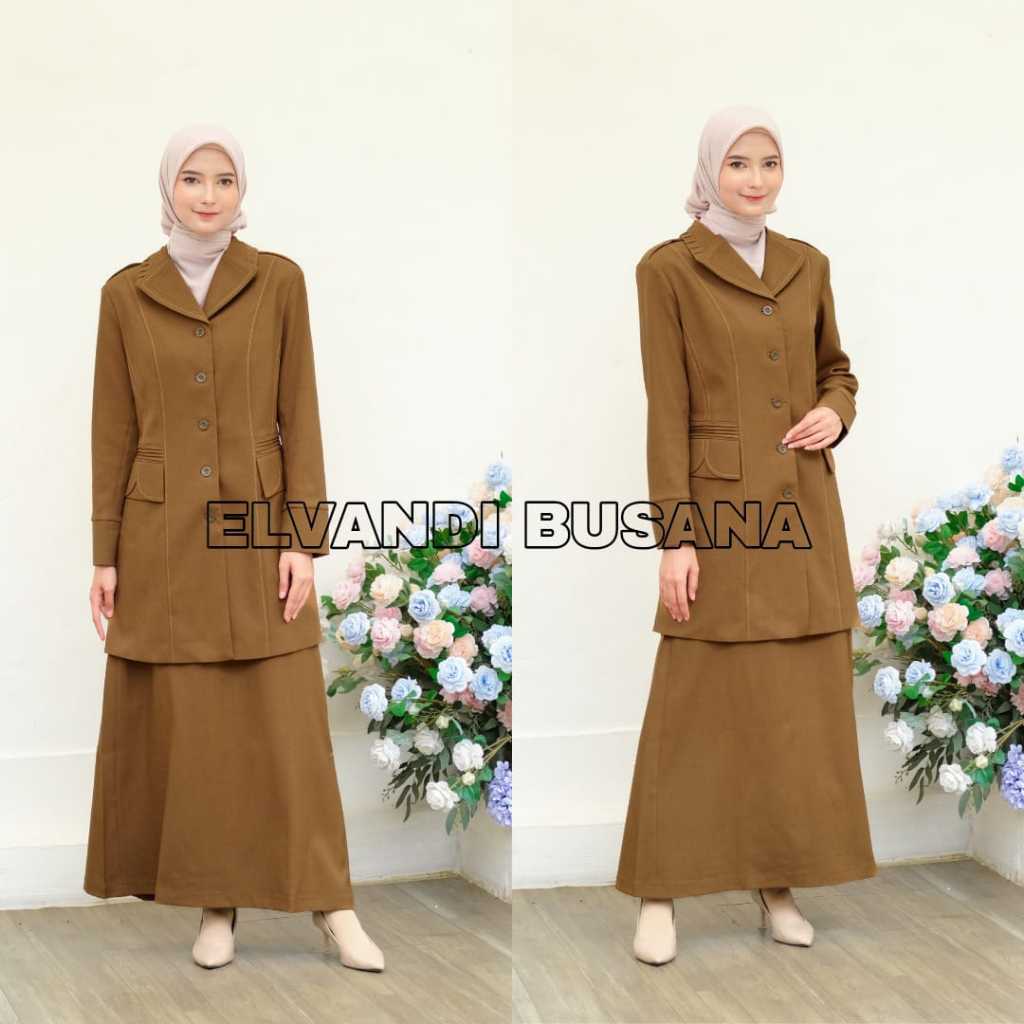Jual Blazer Wanita Baju Kerja Kantor Seragam Dinas PDH PNS Pemda Guru ASN Semi Tunik kode 6611 ...
