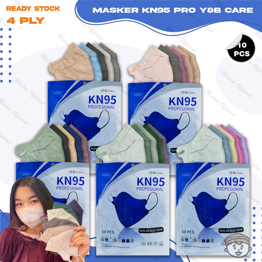 Jual Masker KN95 PRO Y&B CARE 4Ply isi 10Pcs Gradation Series Mix Warna 95PRO KN 95 PRO 4 Ply ...