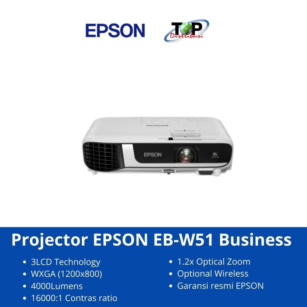 Jual Projector EPSON EB-W51 Business 4000Lumens 3LCD WXGA - Proyektor EPSON EB-W51 3LCD WXGA ...
