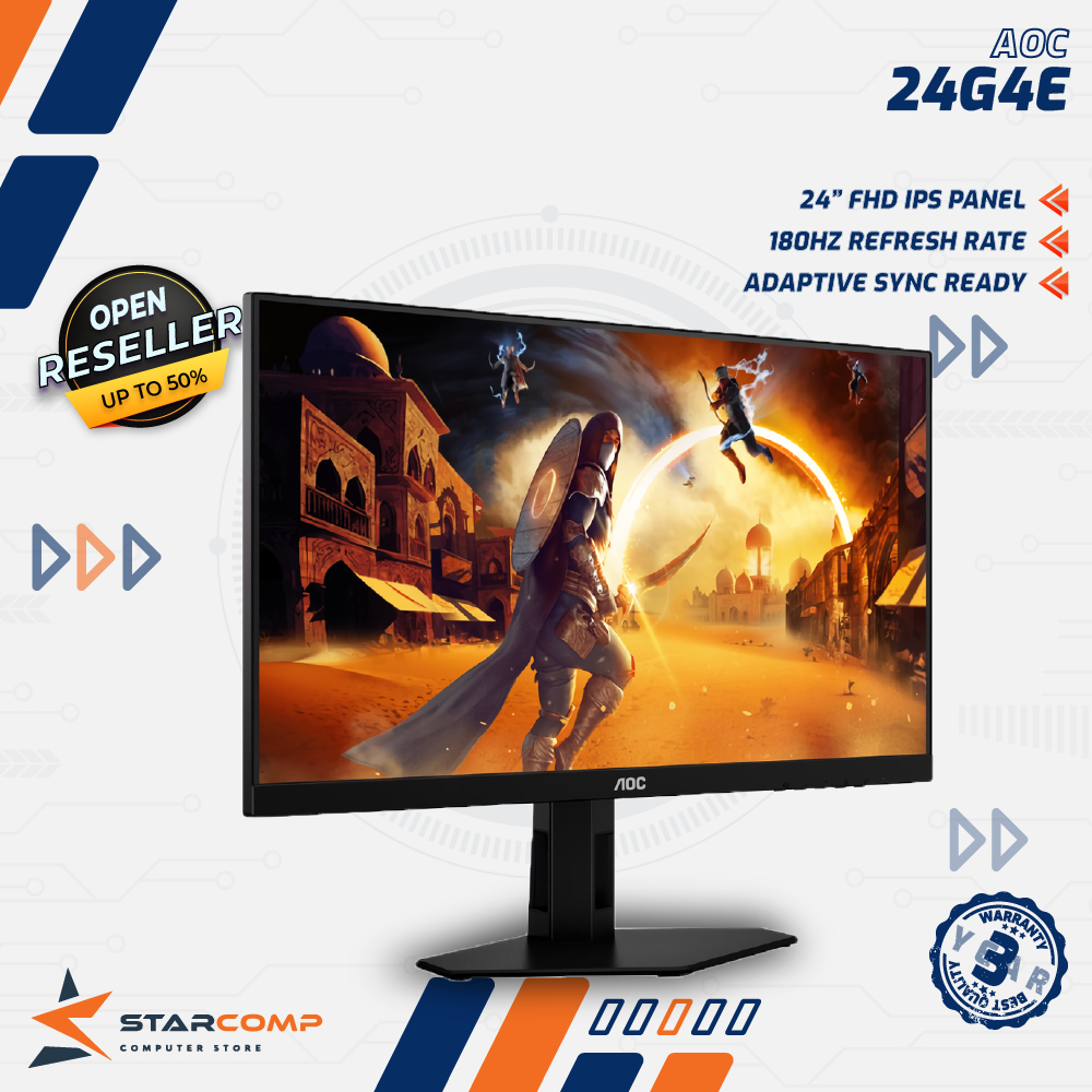 Jual AOC 24G4E Monitor LED 24" IPS 180Hz 0,5ms FHD HDR10 Gaming ...