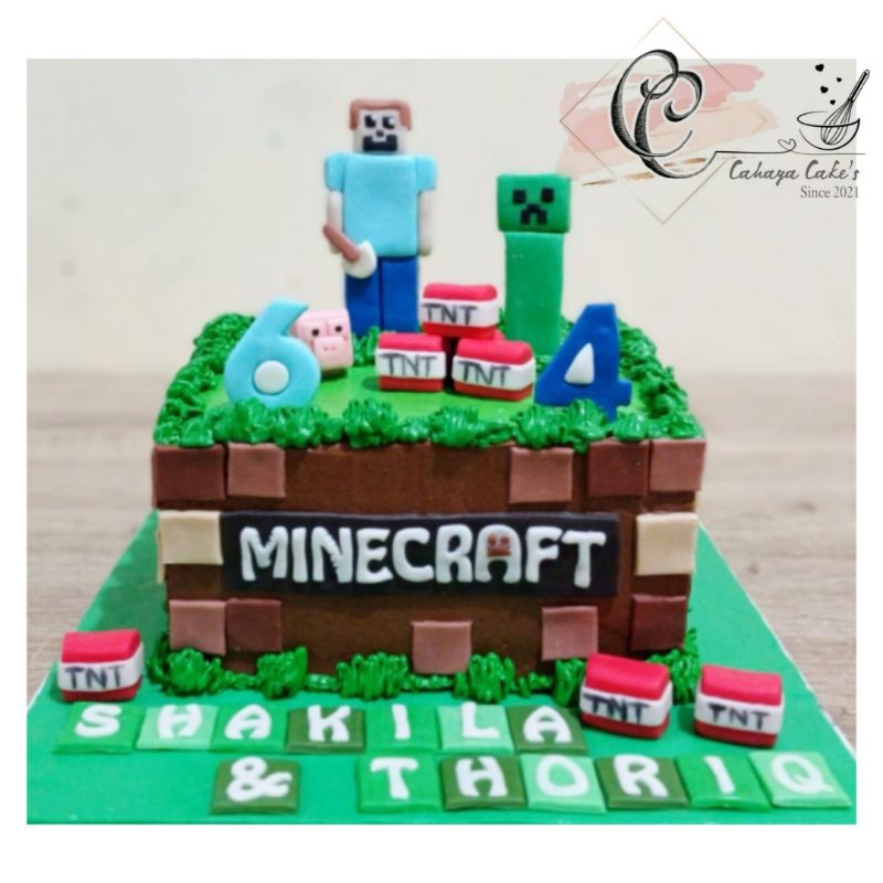 Jual Kue Ulang Tahun Minecraft / Minecraft Cake / Kue Ultah Karakter ...